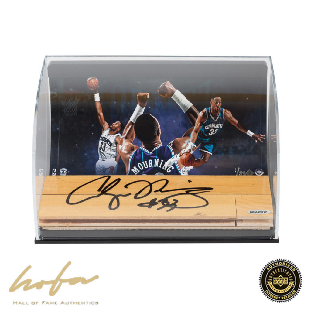 ALONZO MOURNING HORNETS DESKTOP CURVE -L33 - Hall of Fame Authentics