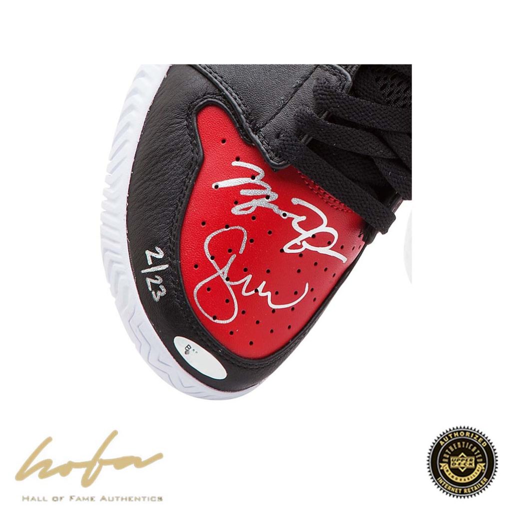 MICHAEL JORDAN/SERENA WILLIAMS DUAL SIGNED NIKE 23 RED & BLACK FLARE ...