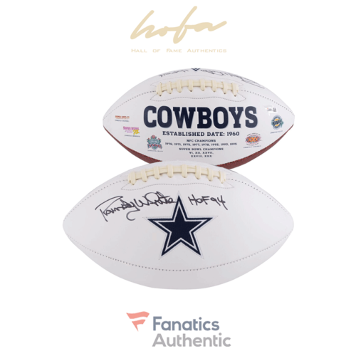 Randy White Dallas Cowboys Autographed White Panel Football with HOF 94 ...