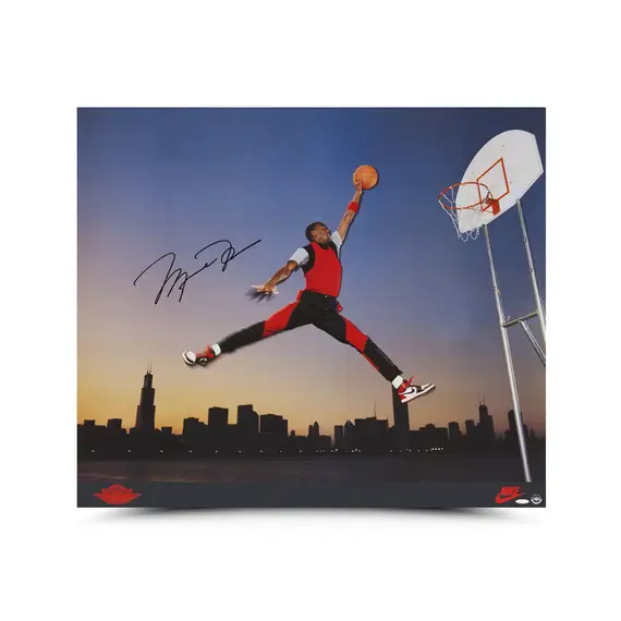 Michael Jordan Autographed Nike “Air Time” 35x30 - Hall of Fame Authentics